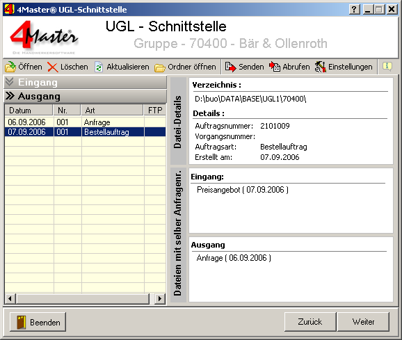 UGL-Schnittstelle